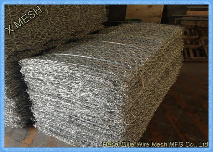 Double Twisted Gabion Wire Mesh Panels Heavy Zinc Coating Erosion Control
