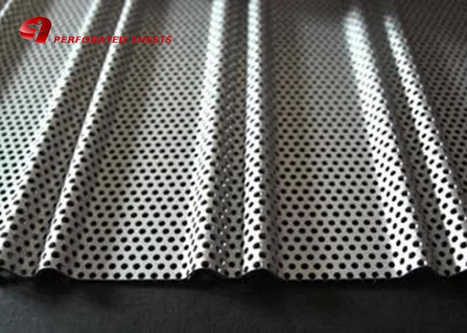 Galvanized / Powder Coated Perforated Corrugated Metal Sheet for Roofing