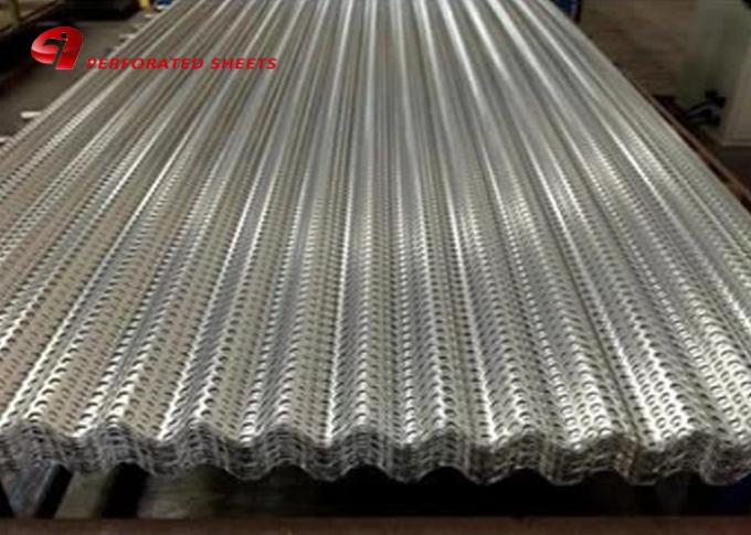 Galvanized / Powder Coated Perforated Corrugated Metal Sheet for Roofing