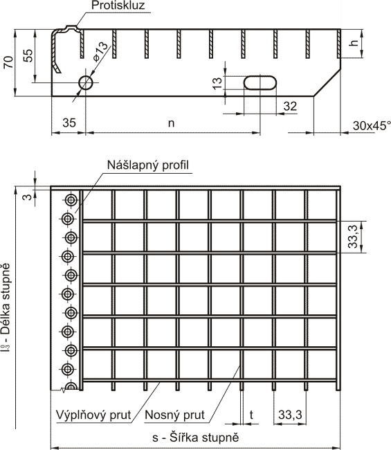 Galvanized Welded Steel Bar Grating Stair Steps Meet DIN 24531 Standard