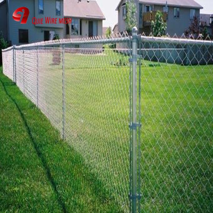 Silver Chain Link Fence Fabric Weave Hot Galvanized Steel Wire For ...