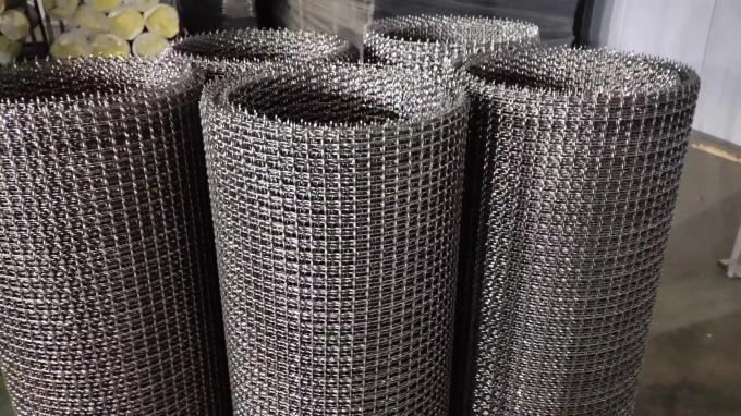 Stainless Steel 304 Aperture 2mm Square Crimped Woven Wire Mesh 20x20mm