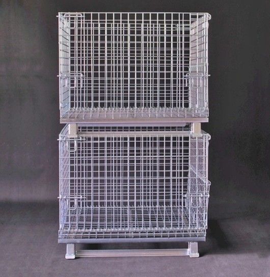 Rigid Foldable Wire Mesh Container Collapsible Steel Metal Basket For ...