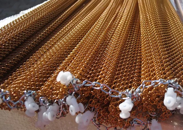 Gold Stainless Steel Decorative Metal Mesh Diamond Shape For Curtain Or ...