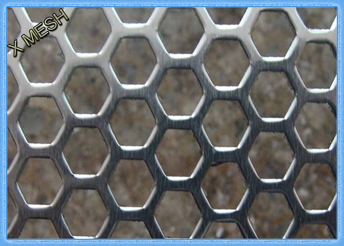 Anodizing Hexagonal Perforated Aluminum Sheet / Screen 1.5mm Thickness