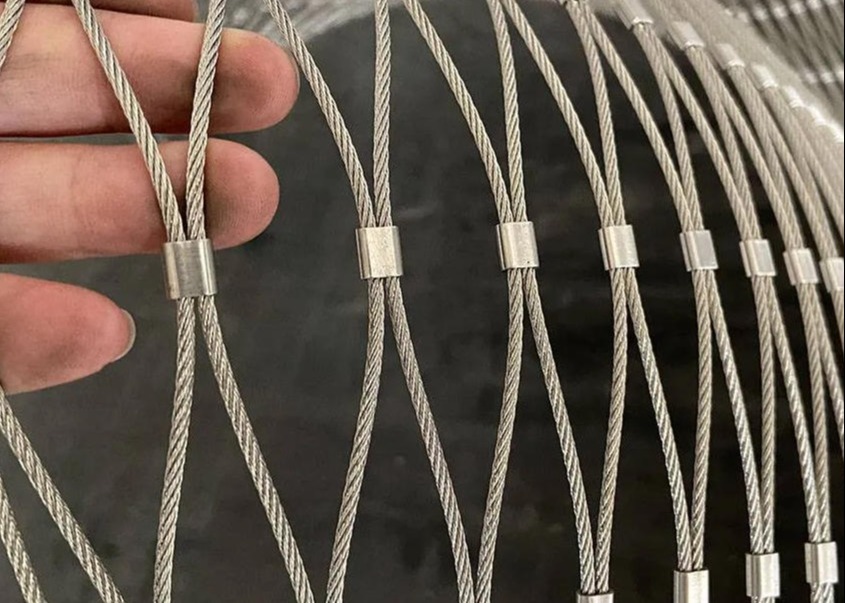 304 316 Diamond Stainless Steel Cable Woven Ferrule Wire Rope Mesh for ...